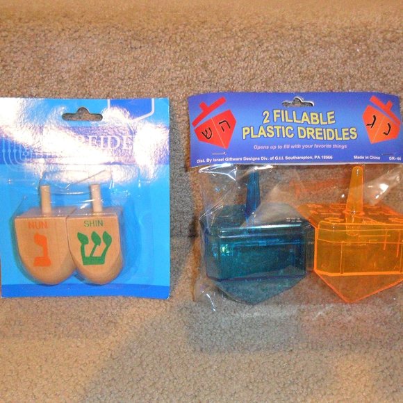 Holiday | Play Dreidel The Hanukkah Game 2 Large Natural Wooden 2 ...